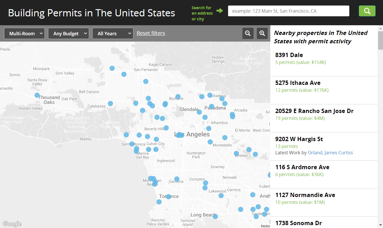 National Building Permit Database by Zip Code & Contractor License Data ...